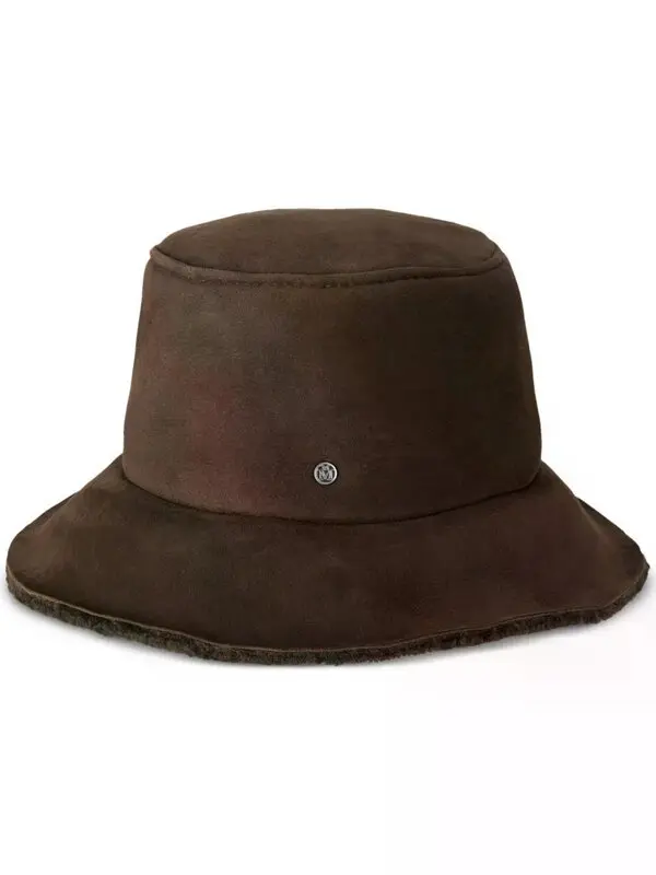 MAISON MICHEL Fredo Sheepskin Bucket Hat - Brown