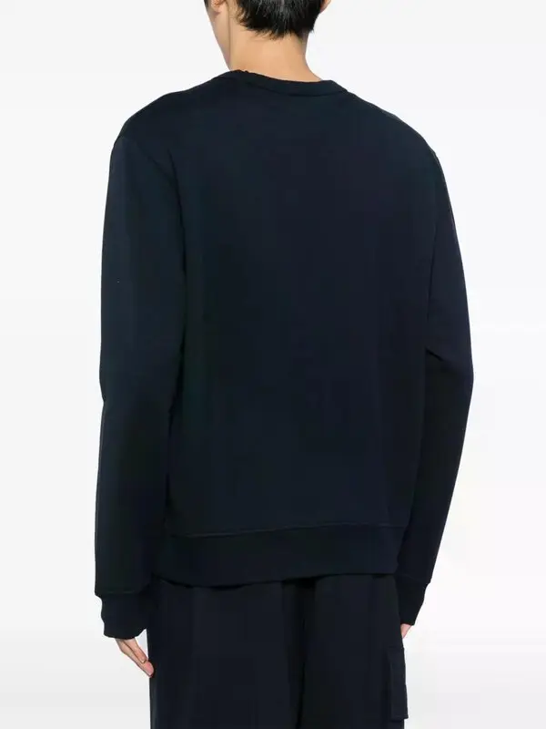 A.p.c. Flocked-logo Cotton Sweatshirt - Blue
