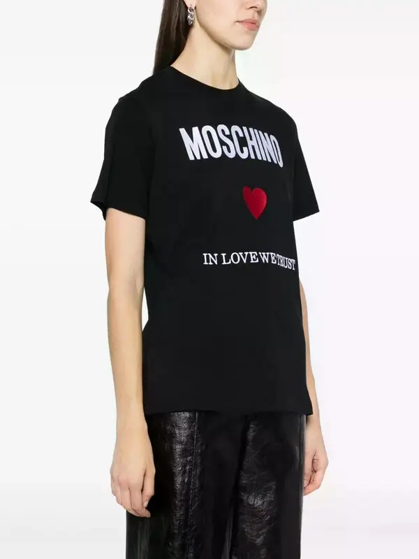 Moschino Logo-print Cotton T-shirt - Black