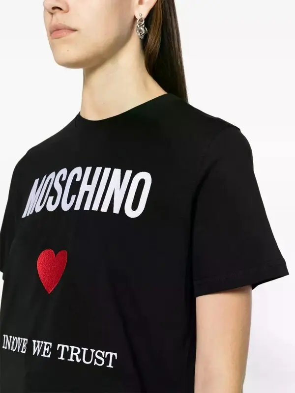 Moschino Logo-print Cotton T-shirt - Black