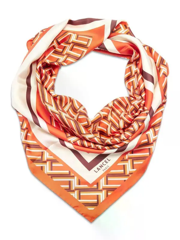 LANCEL Monogramme Scarf - Orange