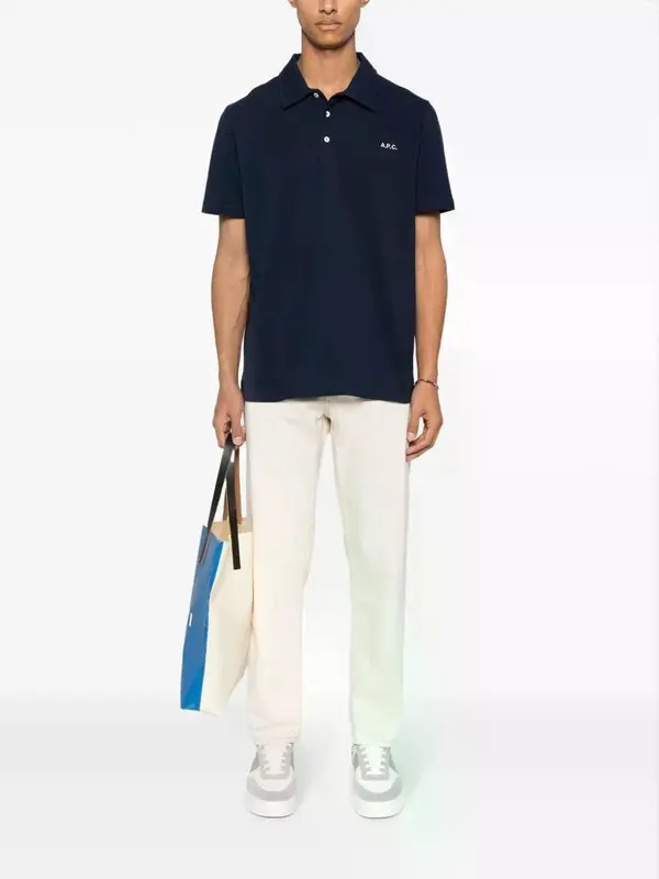 A.p.c. Logo-embroidered Cotton Polo Shirt