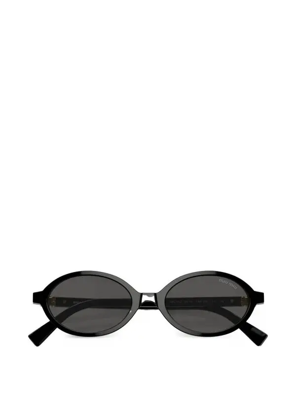 Miu Miu Logo-lettering Oval Sunglasses - Black