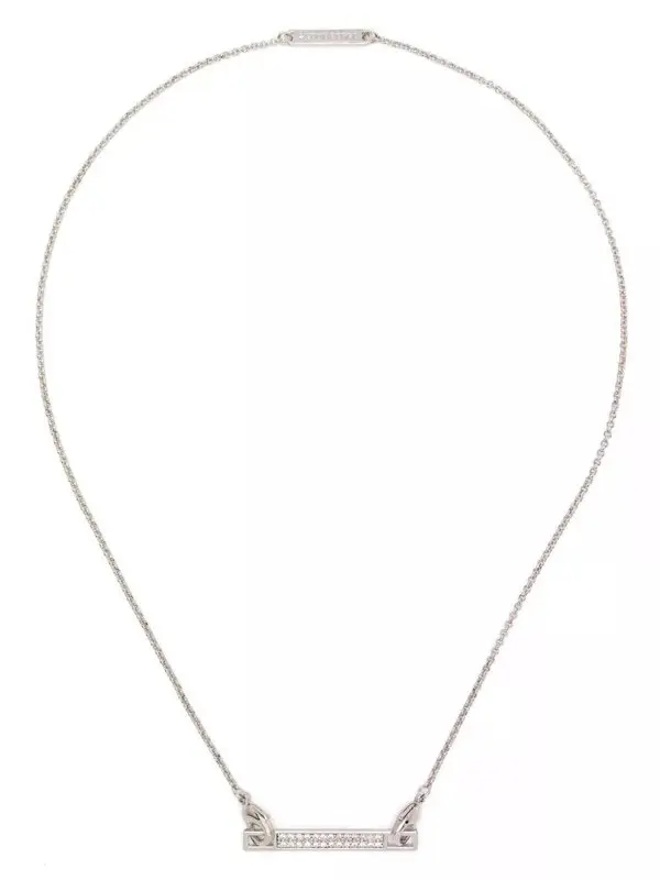 Eddie Borgo Pavé Safety Chain Bar Necklace - Silver