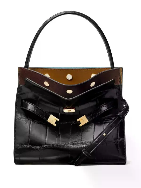 Tory Burch Small Lee Radziwill Textured Leather Bag - Black