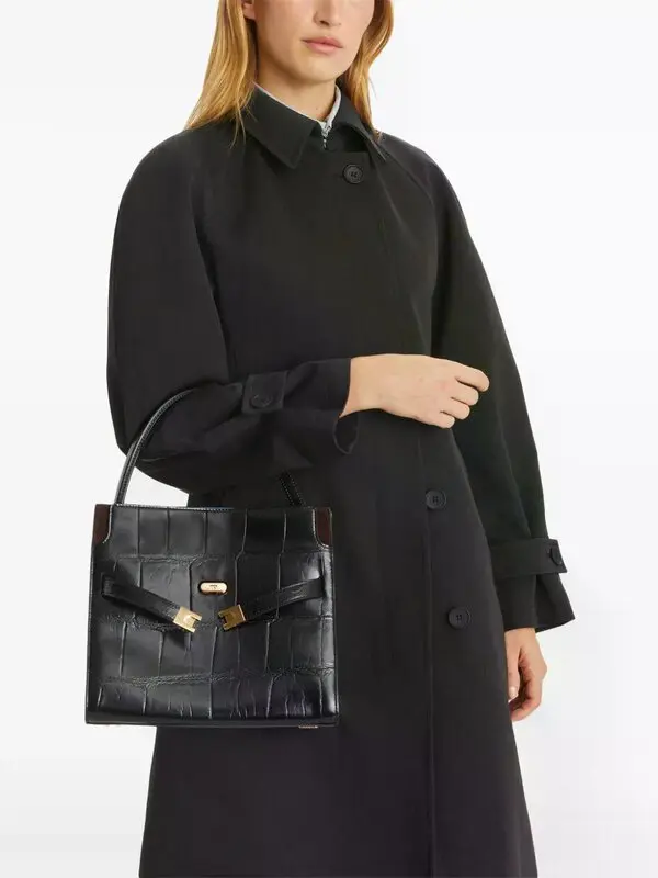 Tory Burch Small Lee Radziwill Textured Leather Bag - Black
