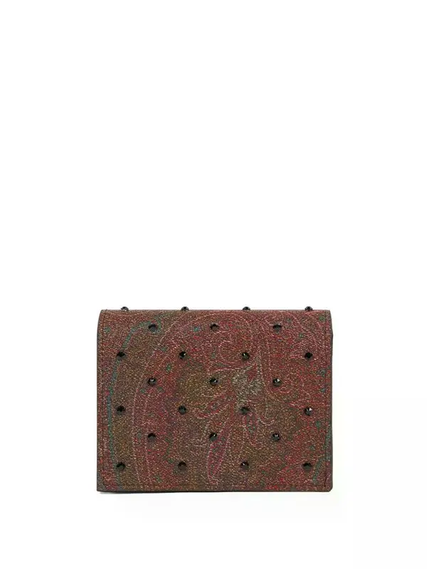 Etro Rhinestone Paisley Bi-fold Wallet - Brown