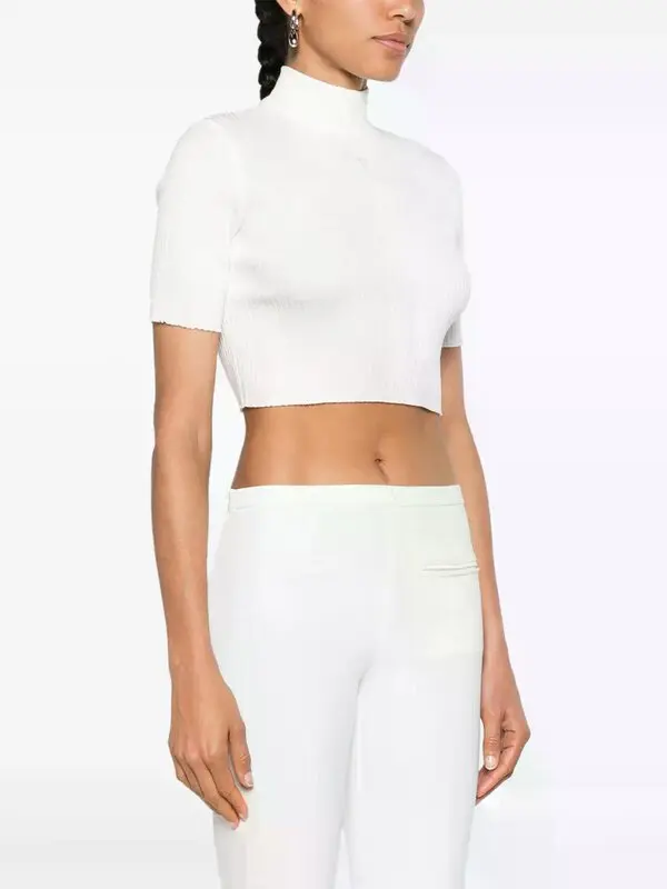 COURREGES Mock-neck Ribbed Top