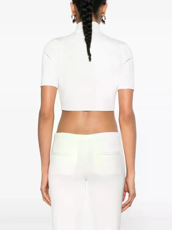 COURREGES Mock-neck Ribbed Top