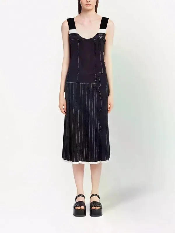 Prada Sleeveless Silk Midi Dress