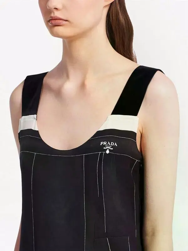 Prada Sleeveless Silk Midi Dress