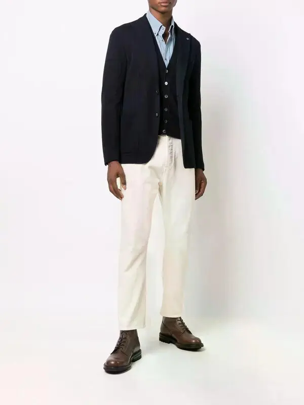 DELL'OGLIO V-neck Cashmere Vest - Blue