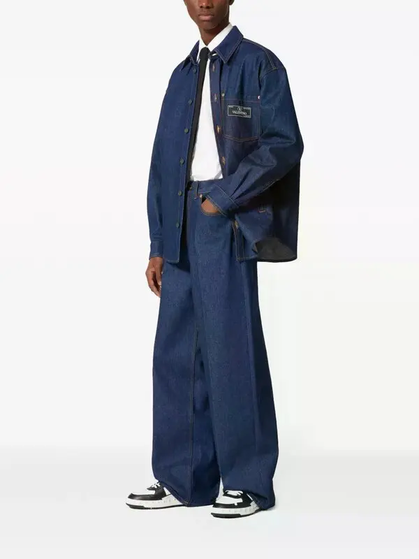 Valentino Garavani Logo Appliqué Denim Shirt