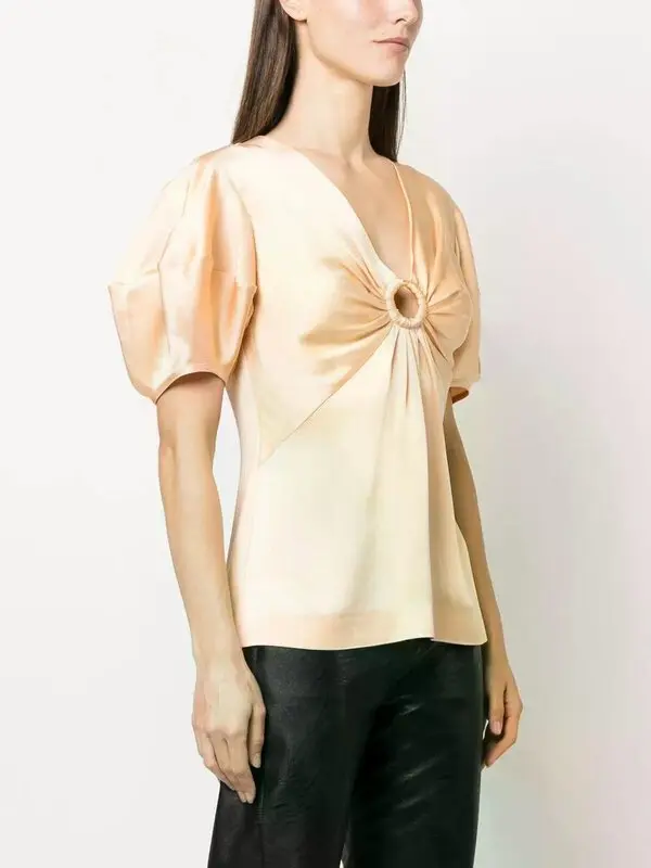Stella McCartney Puff-sleeve Ruched Blouse