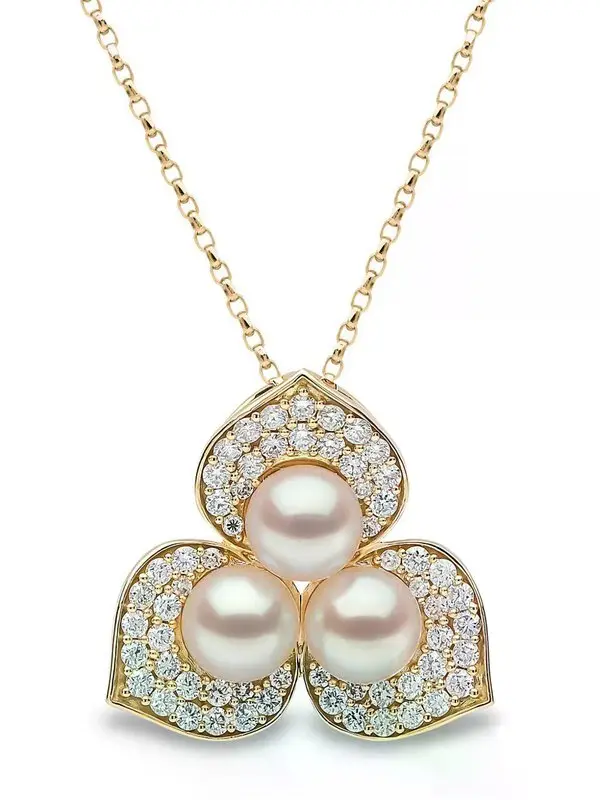 Yoko London 18kt Yellow Petal Pearl And Diamond Pendant - Gold