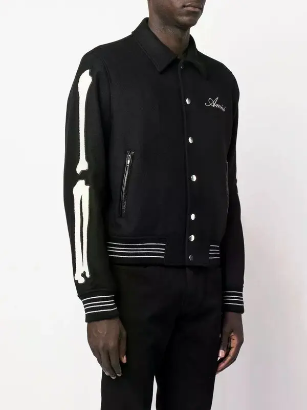 Amiri Bones Varsity Appliqué Bomber Jacket