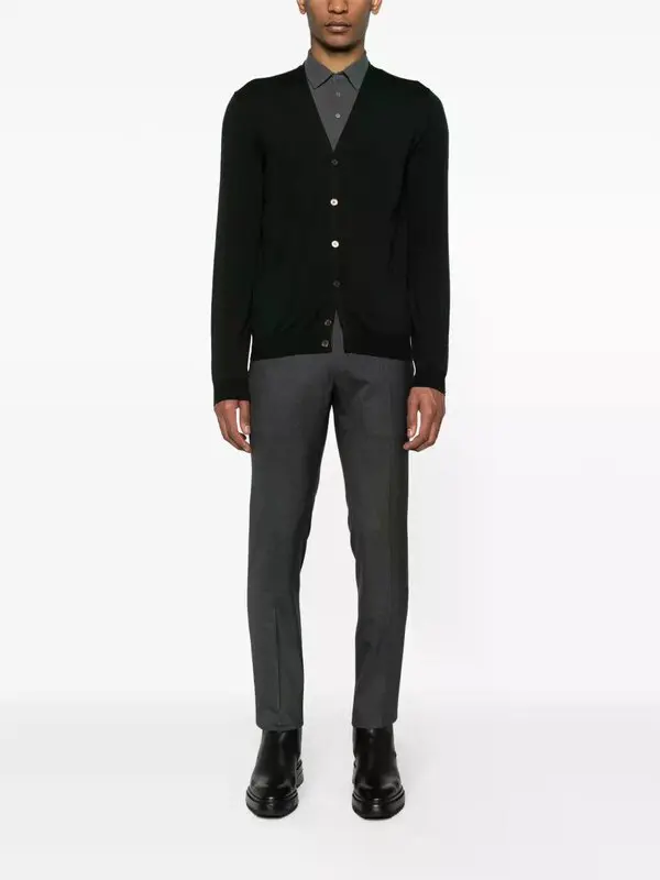 ZANONE Fine-knit V-neck Cardigan - Black