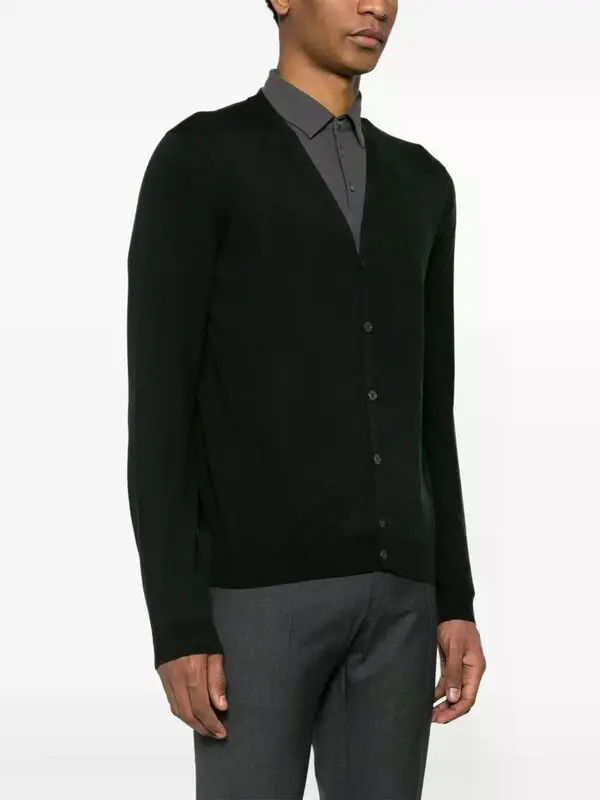 ZANONE Fine-knit V-neck Cardigan - Black