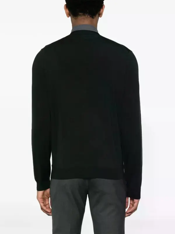 ZANONE Fine-knit V-neck Cardigan - Black