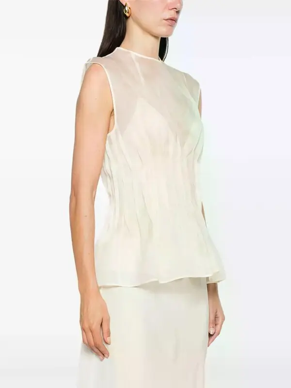 Khaite Westin Semi-sheer Silk Blouse - Neutrals