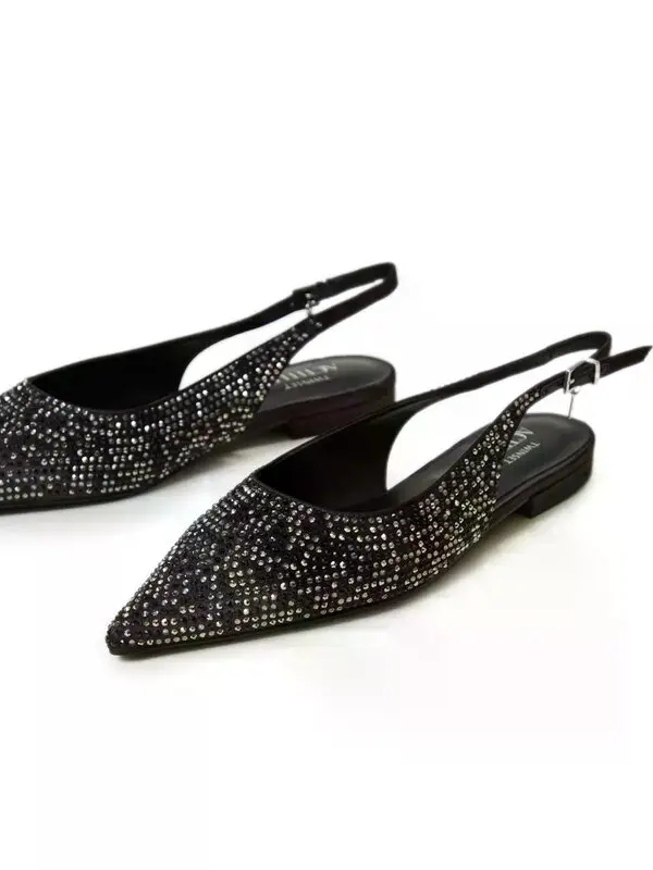 TWINSET Rhinestone-embellished Slingback Ballet Flats