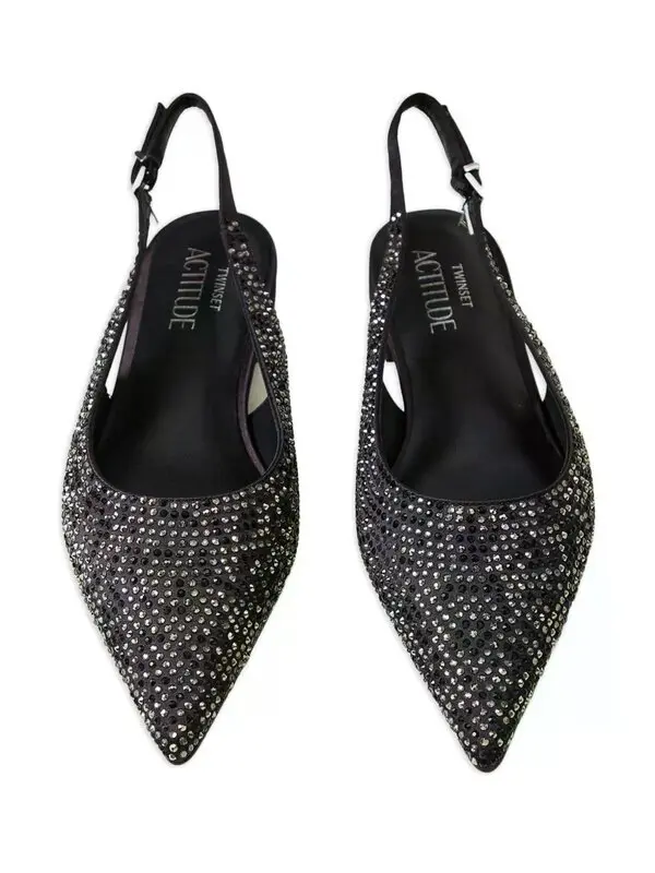 TWINSET Rhinestone-embellished Slingback Ballet Flats