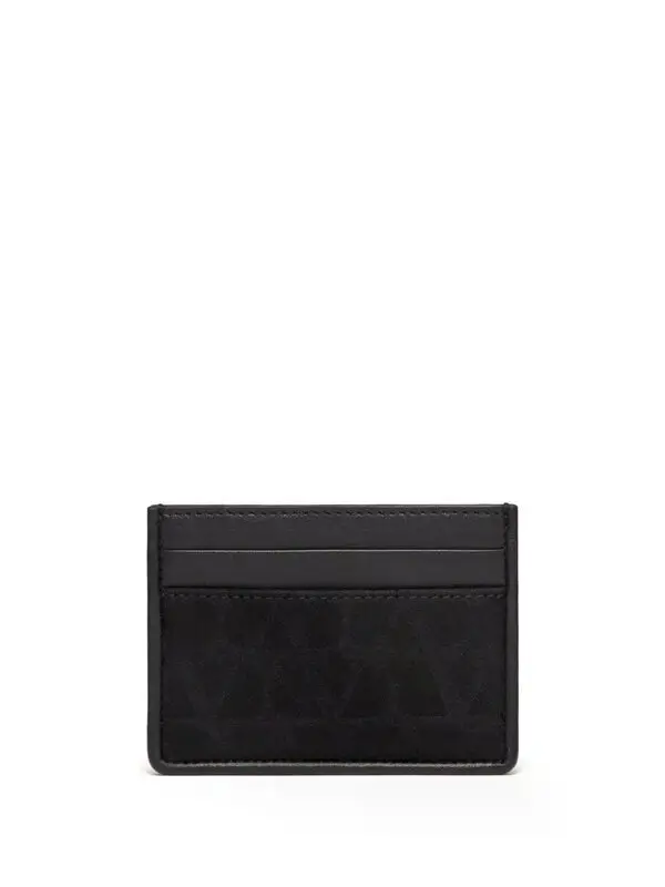 Valentino Garavani Toile Iconographe Leather Cardholder - Black