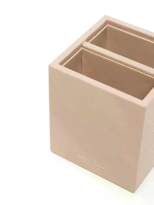 Smythson Logo-print Leather Pencil Holder