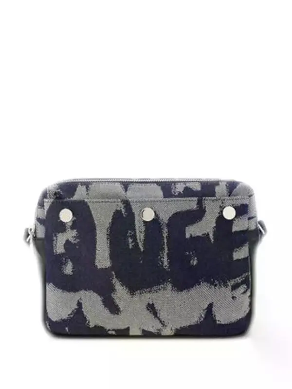 Alexander McQueen Graffiti-print Crossbody Bag - Blue