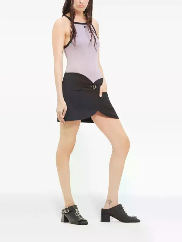 COURREGES Buckle Cotton Tank Top - Grey