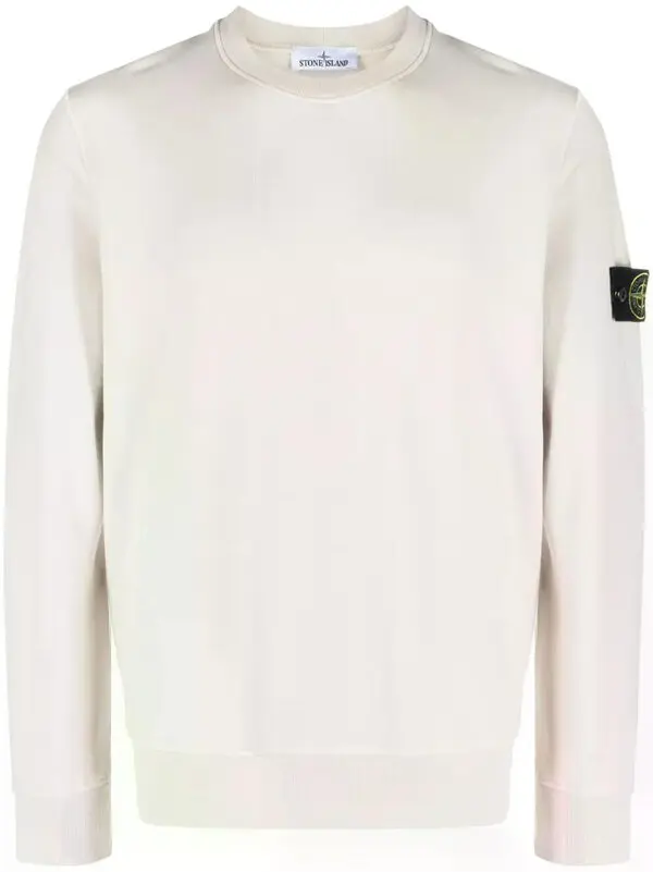 Stone Island Compass-patch Crew-neck Sweatshirt - Neutrals