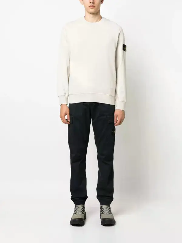 Stone Island Compass-patch Crew-neck Sweatshirt - Neutrals