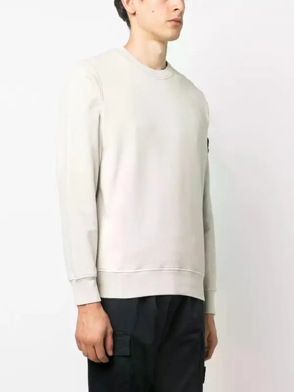 Stone Island Compass-patch Crew-neck Sweatshirt - Neutrals