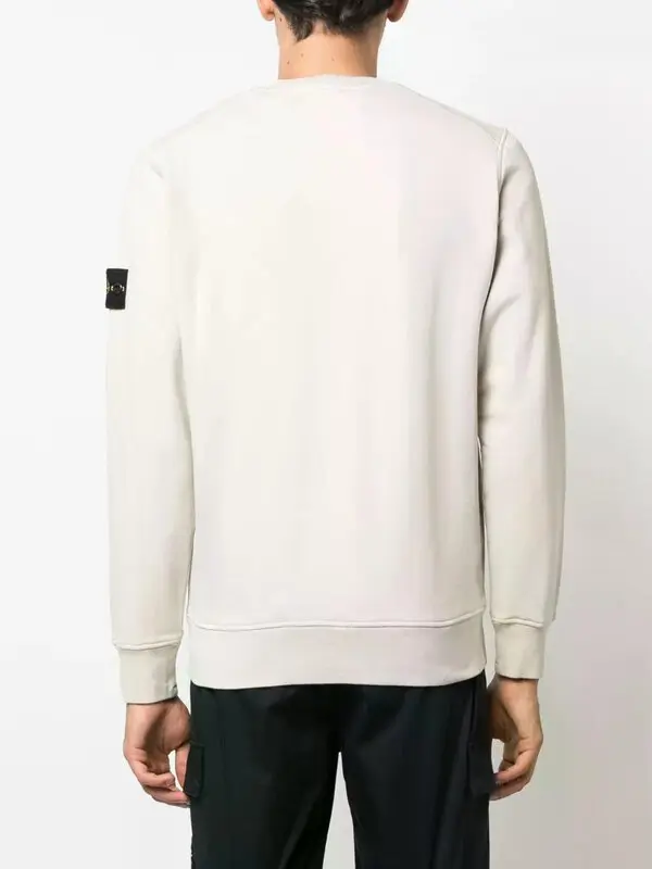 Stone Island Compass-patch Crew-neck Sweatshirt - Neutrals