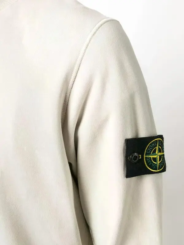 Stone Island Compass-patch Crew-neck Sweatshirt - Neutrals