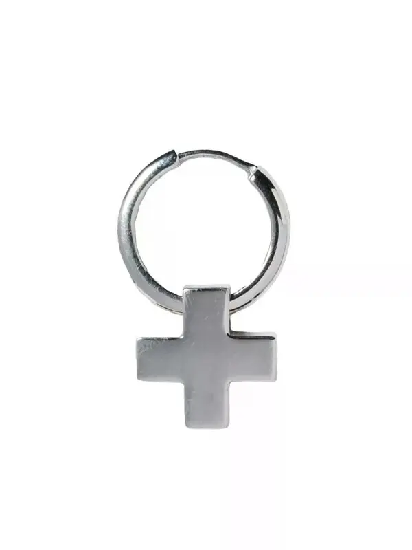 PARTS OF FOUR Cross-charm Hoop Earring - Silver