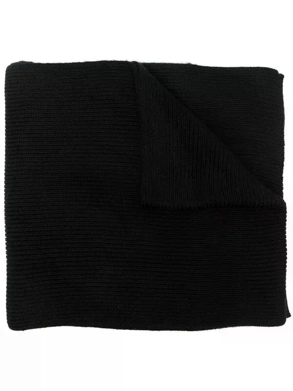 Polo Ralph Lauren Embroidered-logo Wool Scarf - Black