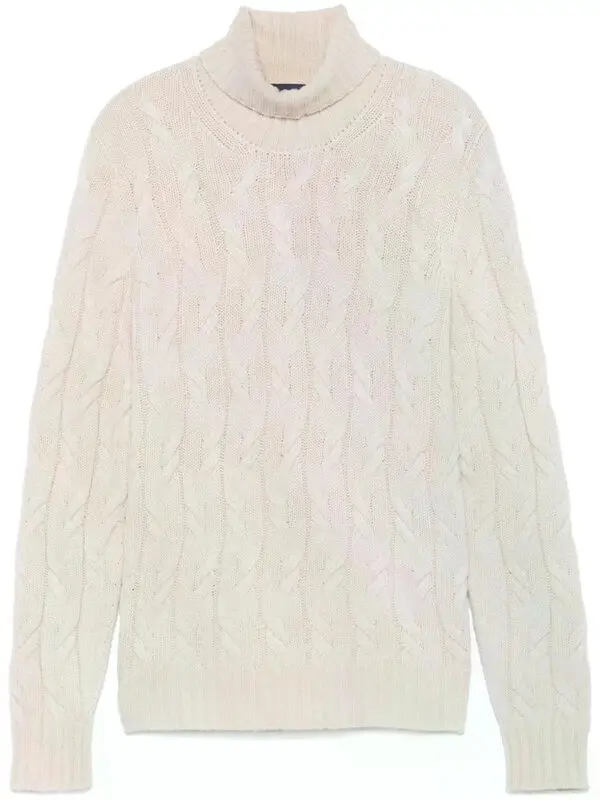 DRUMOHR Cashmere Cable Knit Turtleneck Sweater
