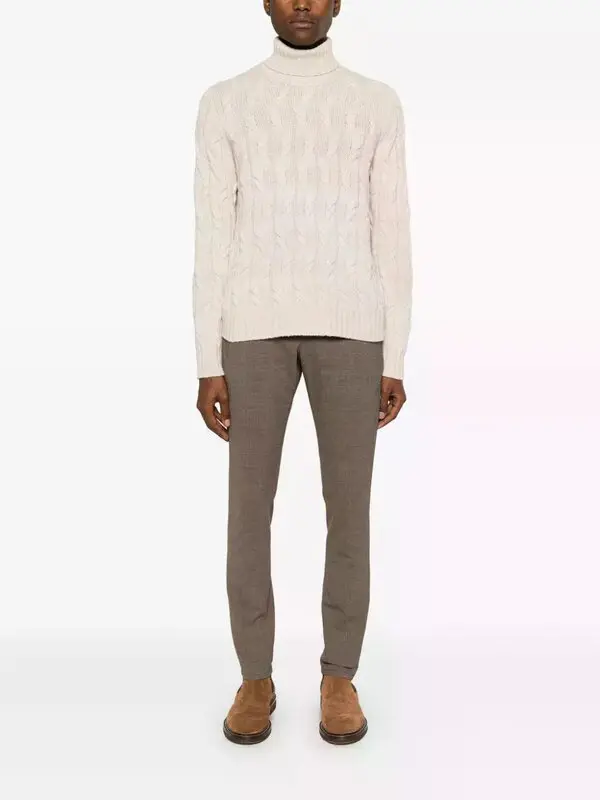 DRUMOHR Cashmere Cable Knit Turtleneck Sweater