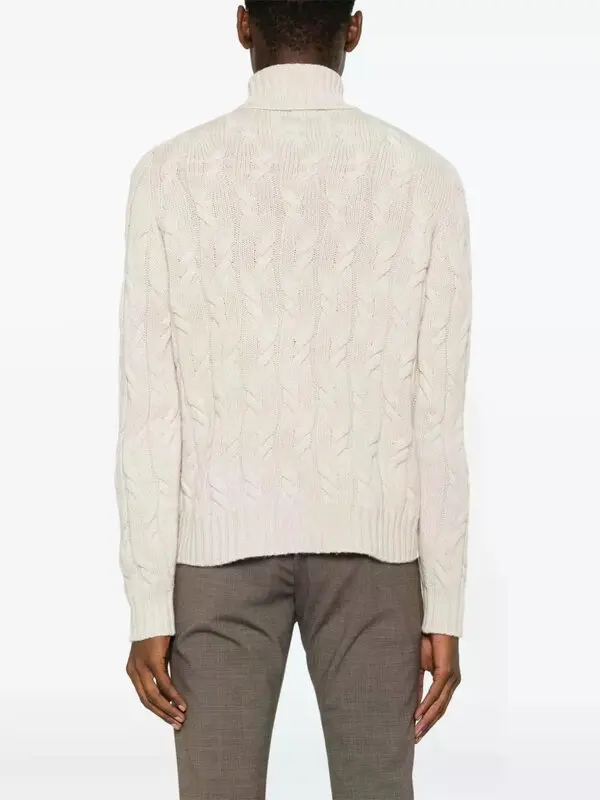 DRUMOHR Cashmere Cable Knit Turtleneck Sweater