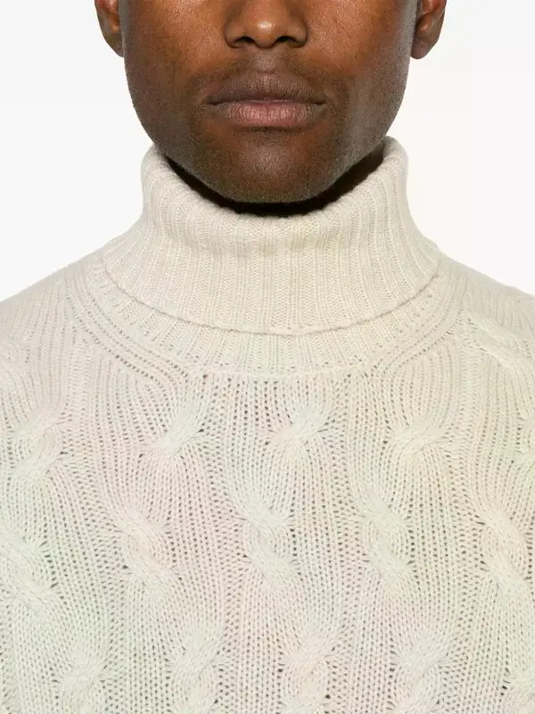 DRUMOHR Cashmere Cable Knit Turtleneck Sweater