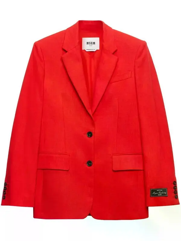 MSGM Single-breasted Blazer - Red