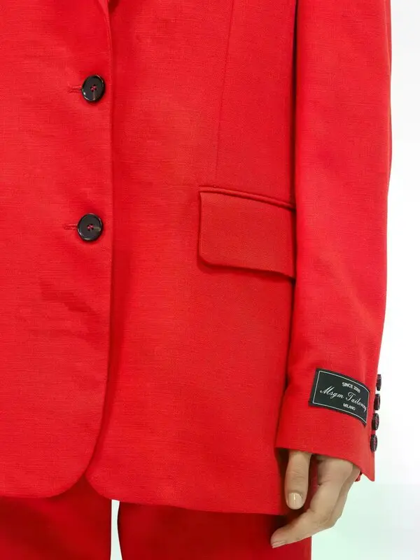 MSGM Single-breasted Blazer - Red