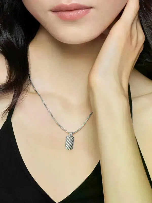 David Yurman Sterling Petite Sculpted Cable Tag