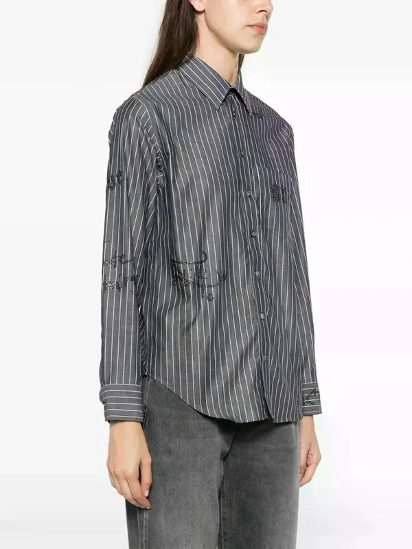 Zadig&Voltaire Taskiz Striped Shirt With Rhinestone Embellishments
