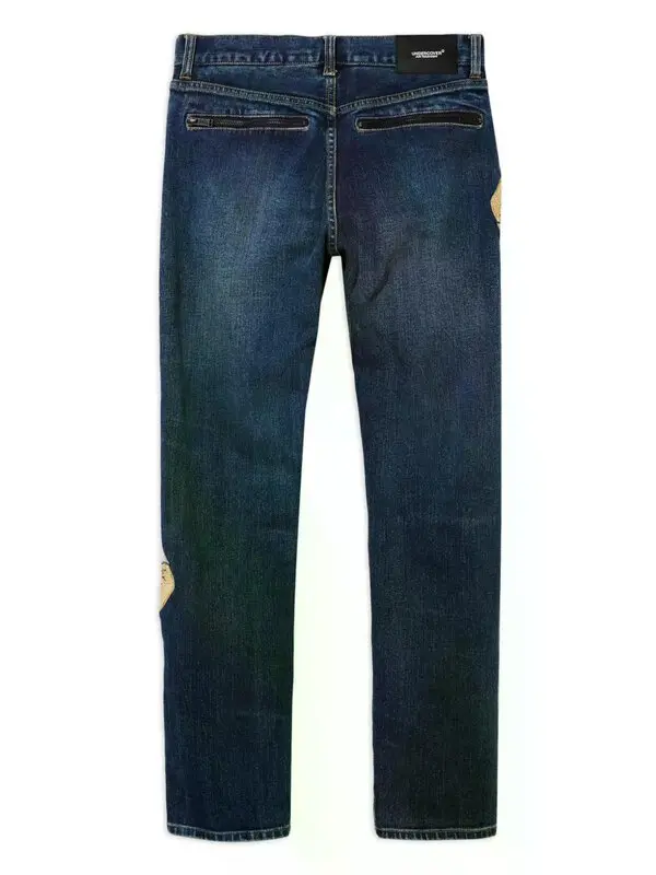 Undercover Motif-embroidered Straight-leg Jeans