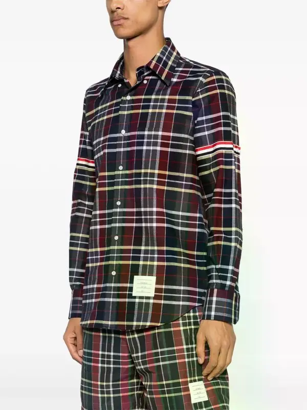 Thom Browne Tartan-check Flannel Shirt - Blue