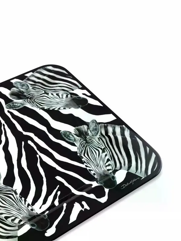 Dolce & Gabbana Medium Zebra-print Wood Tray