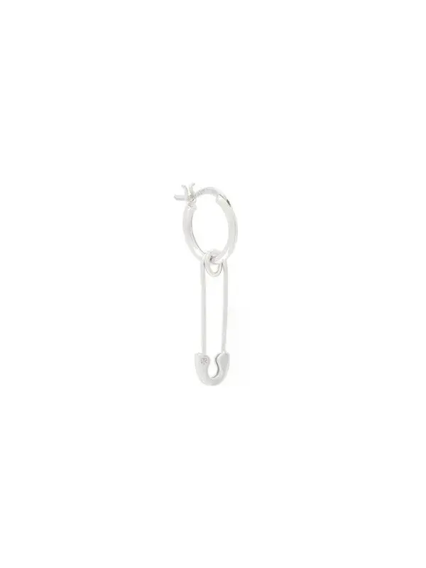 TRUE ROCKS Safety Pin Hoop Earring - Silver