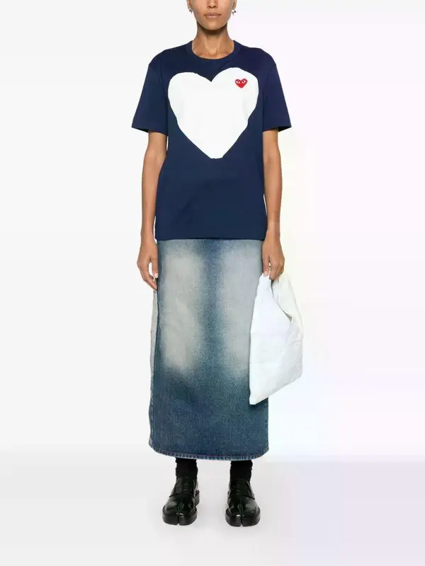 Play Comme Des Garcon Heart-patch T-shirt